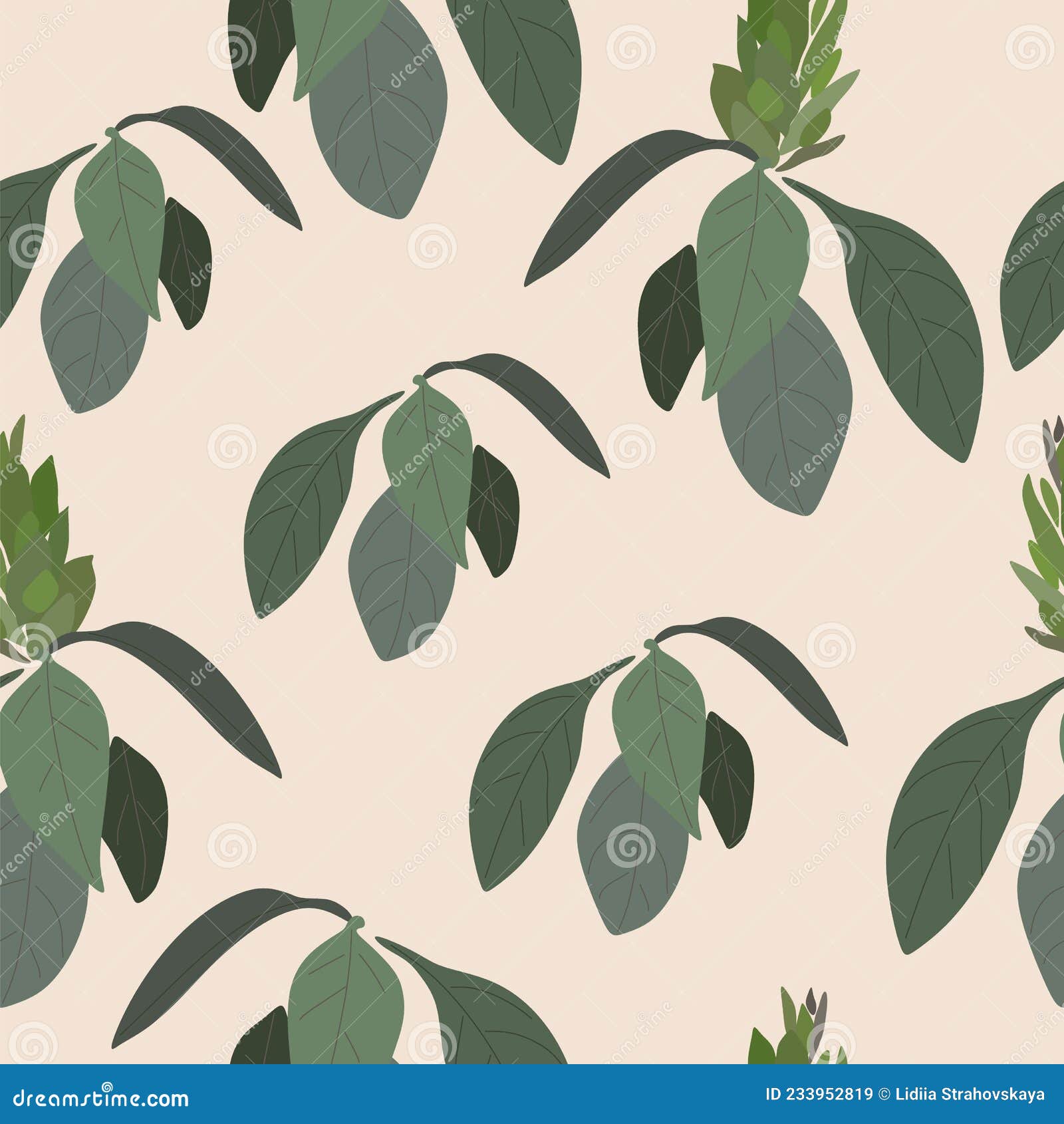 Vector Seamless. Pattern Wiht Abstract Tropical Leavers Stock Vector ...