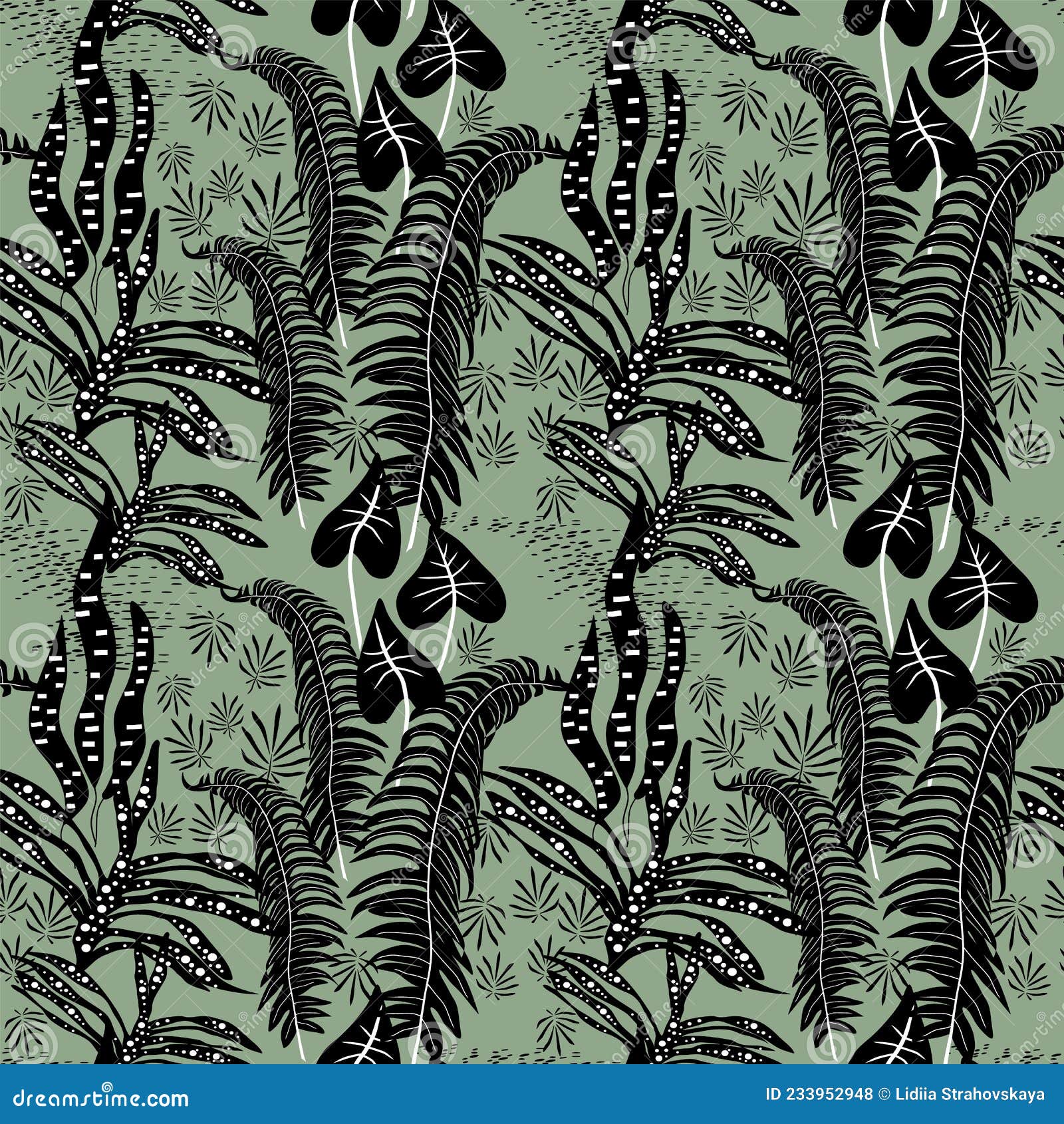 Vector Seamless. Pattern Wiht Abstract Tropical Leavers Stock Vector ...