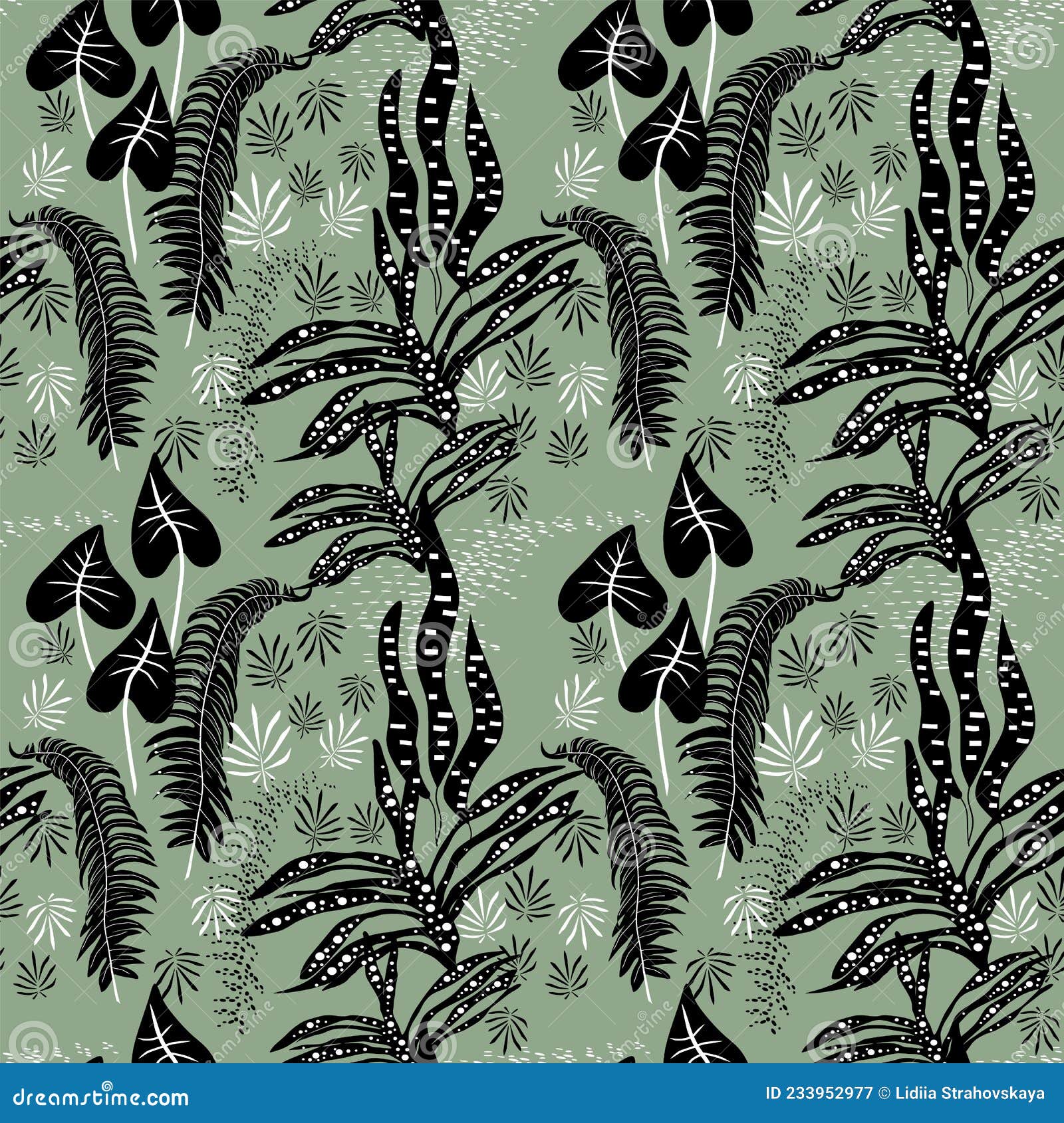 Vector Seamless. Pattern Wiht Abstract Tropical Leavers Stock Vector ...