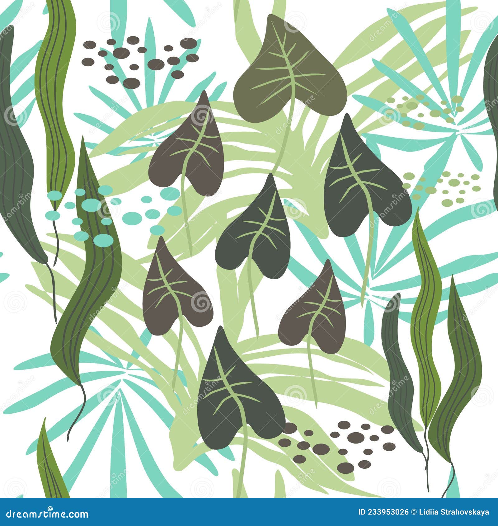 Vector Seamless. Pattern Wiht Abstract Tropical Leavers Stock Vector ...