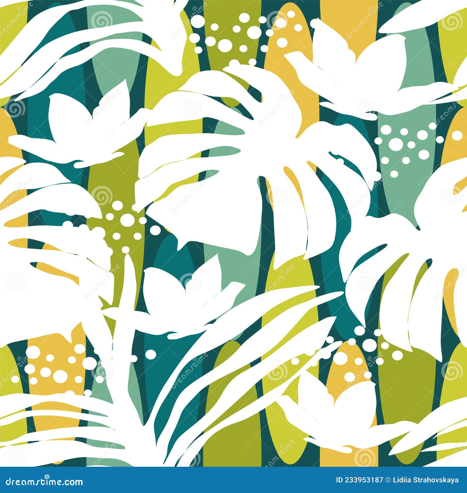 Vector Seamless. Pattern Wiht Abstract Tropical Leavers Stock Vector ...