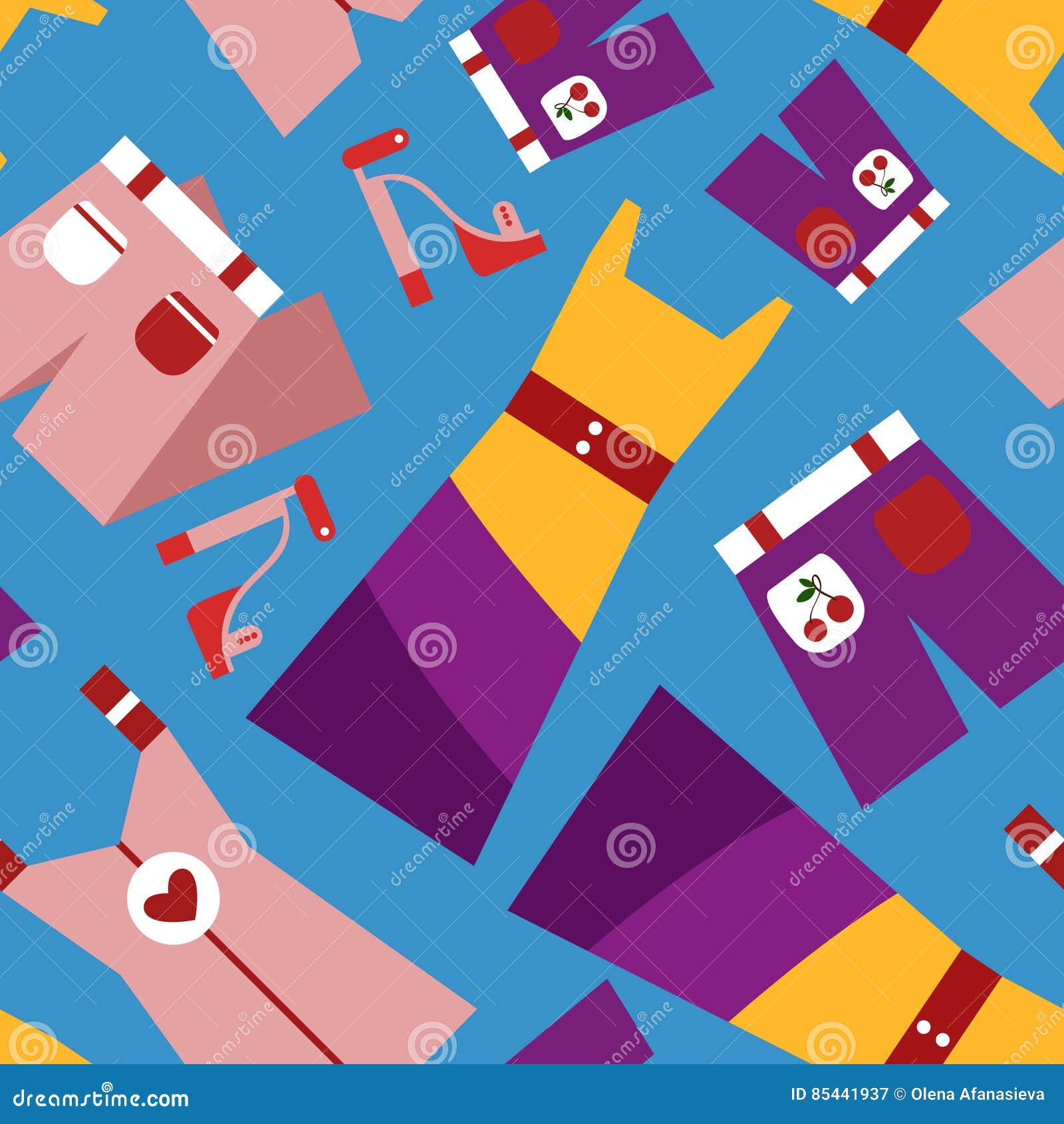Vector Seamless Pattern with Women`s Clothing Set Stock Vector ...