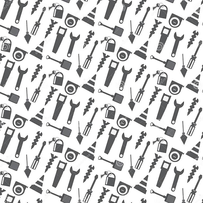 Vector Seamless Pattern Working Tools Background Stock Vector ...