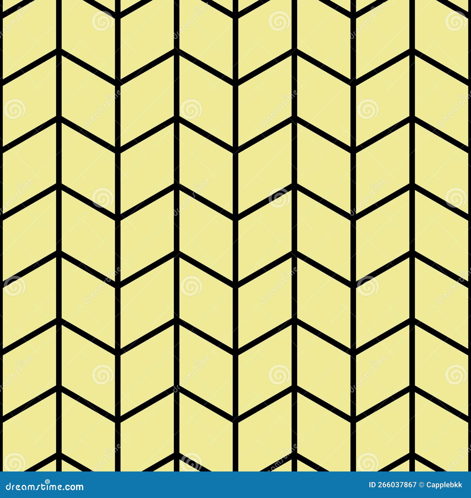 Vector Seamless Pattern Yellow with Black Line Color. Stock Vector ...