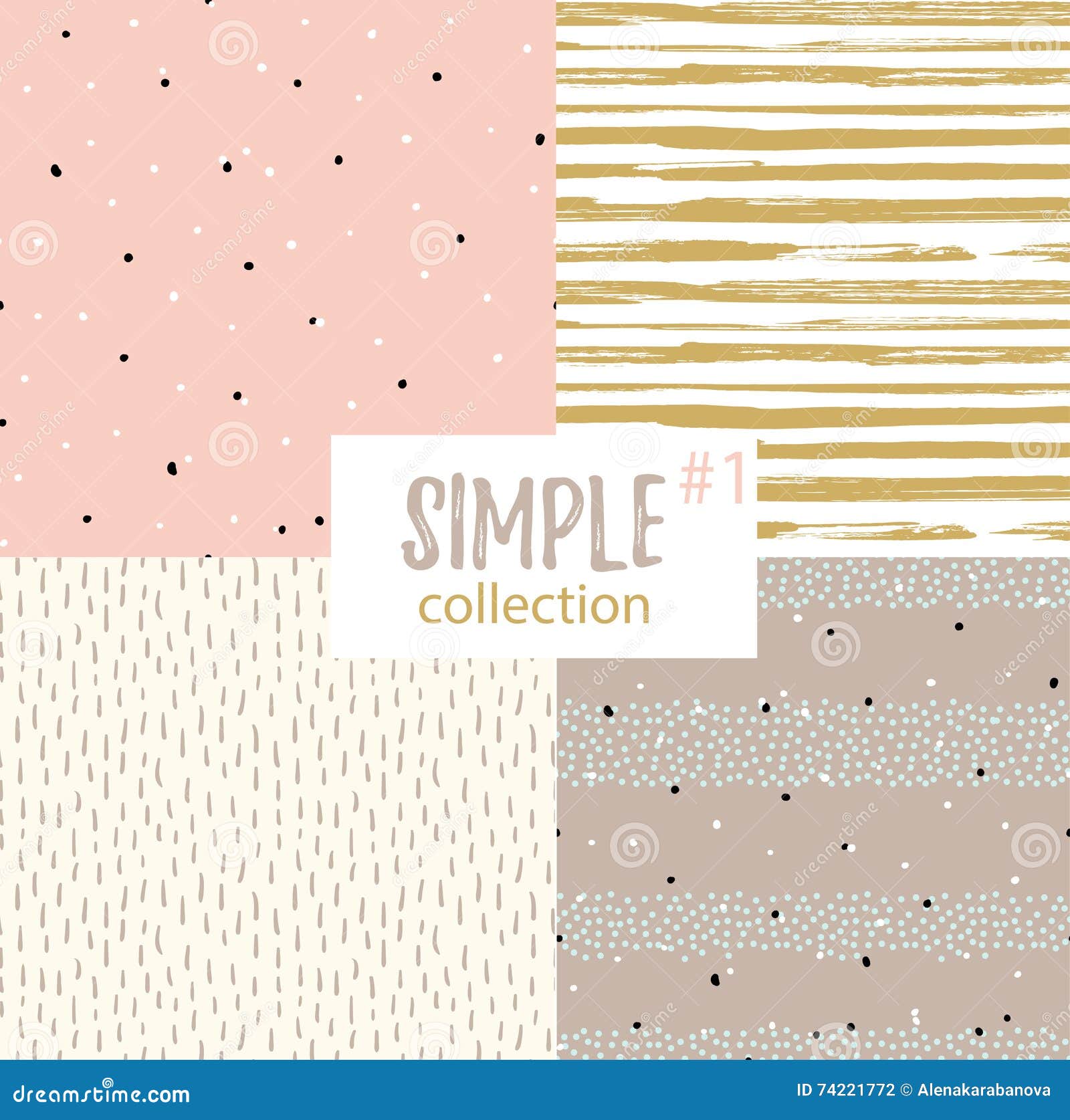 Vector Seamless Patterns with Universal Simple Textures. Stock ...