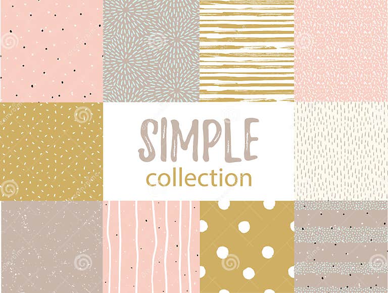 Vector Seamless Patterns with Universal Simple Textures. Set for Fabric ...