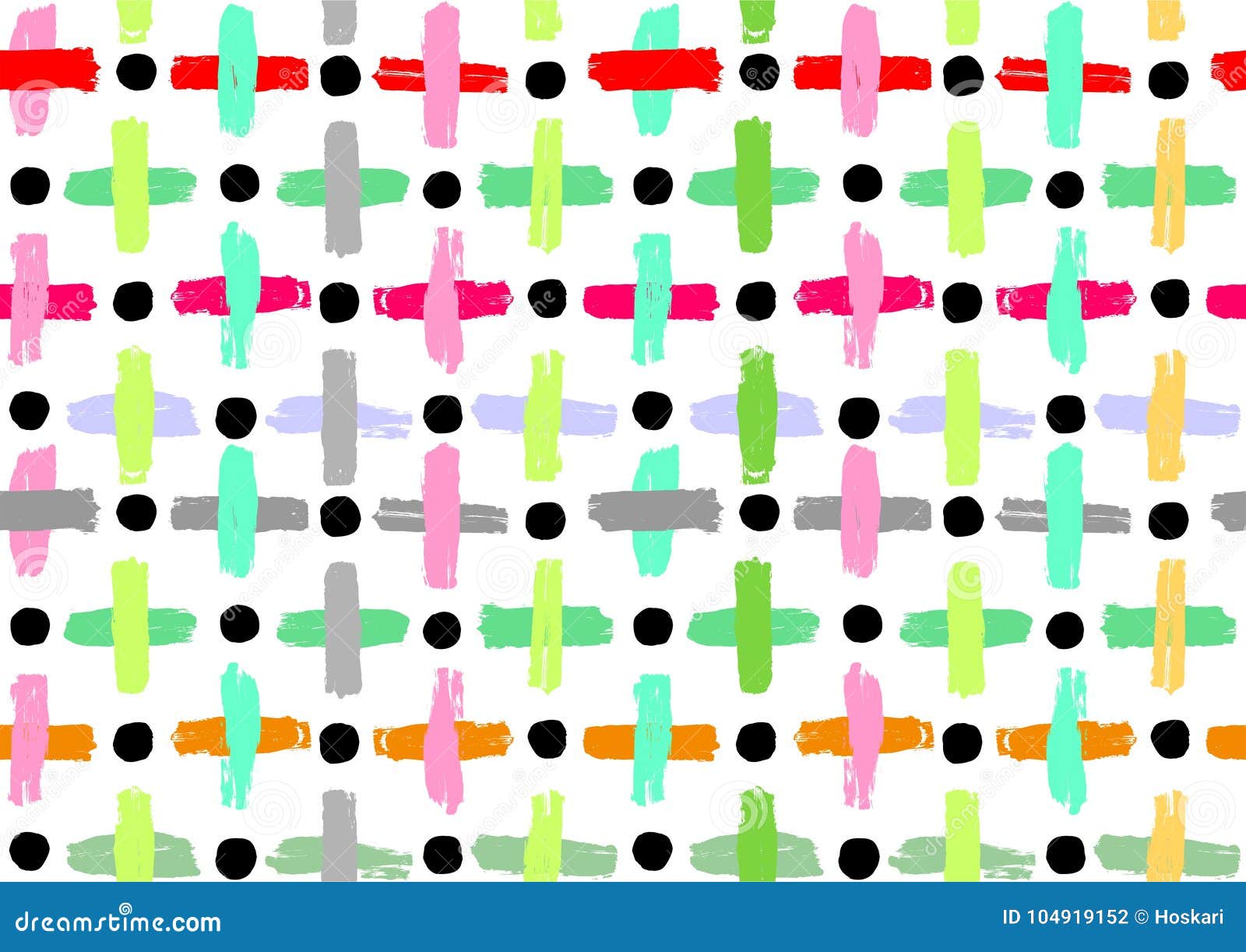 Vector Seamless Patterns, Vector Colorfull Painted Shapes, Cross ...