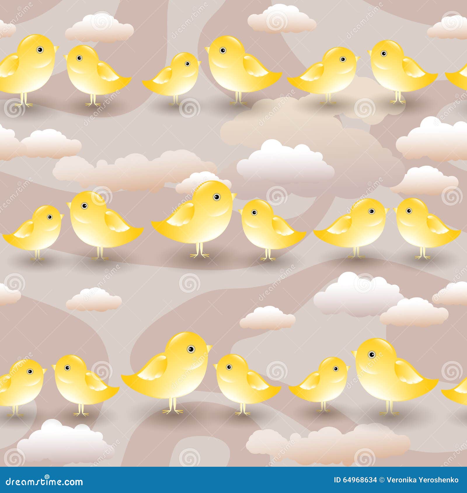 Vector Seamless Patterns with Yellow Cartoon Stock Vector ...