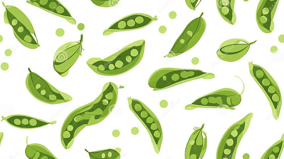 Vector Seamless Pea Pattern. Vegetable Pattern for Textiles, Culinary ...