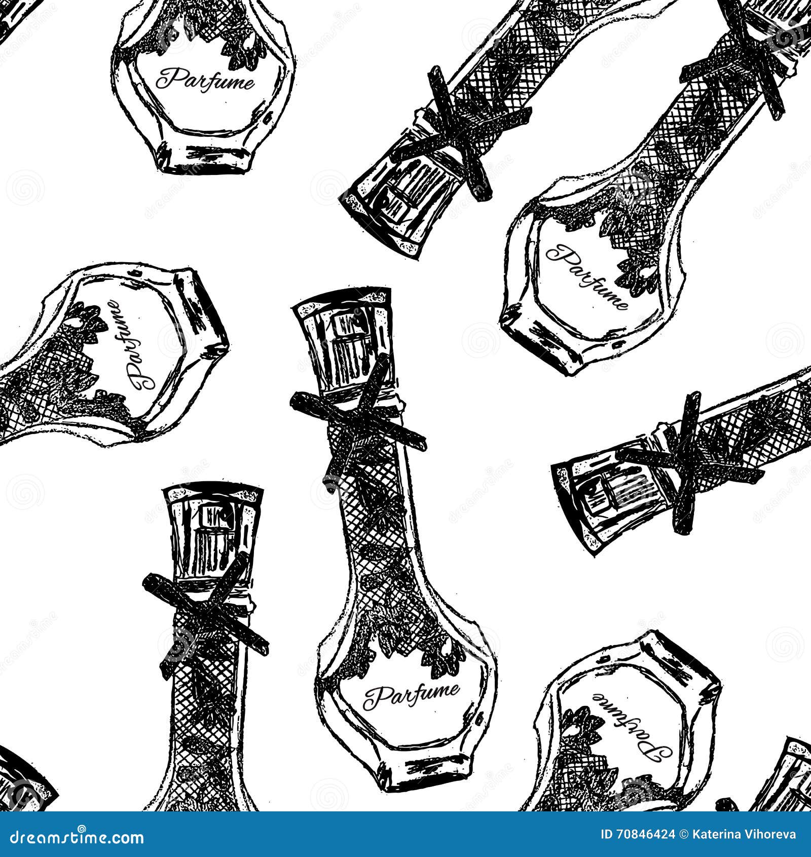 Vector Seamless Perfume Pattern Stock Vector - Illustration of design ...