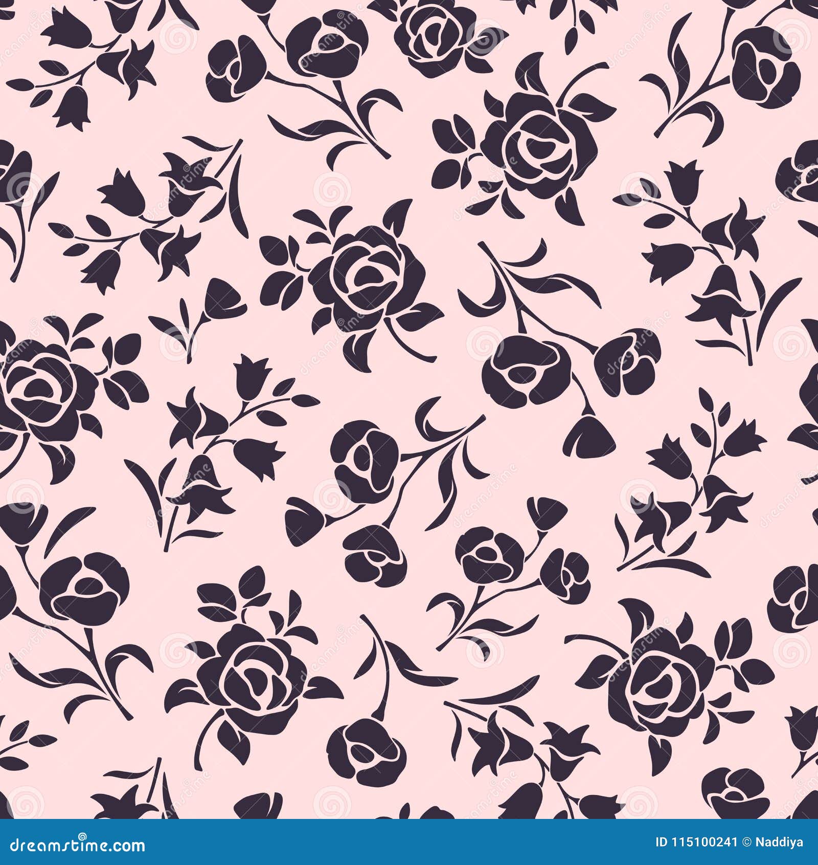Seamless Pink Floral Pattern. Vector Illustration. Stock Vector ...