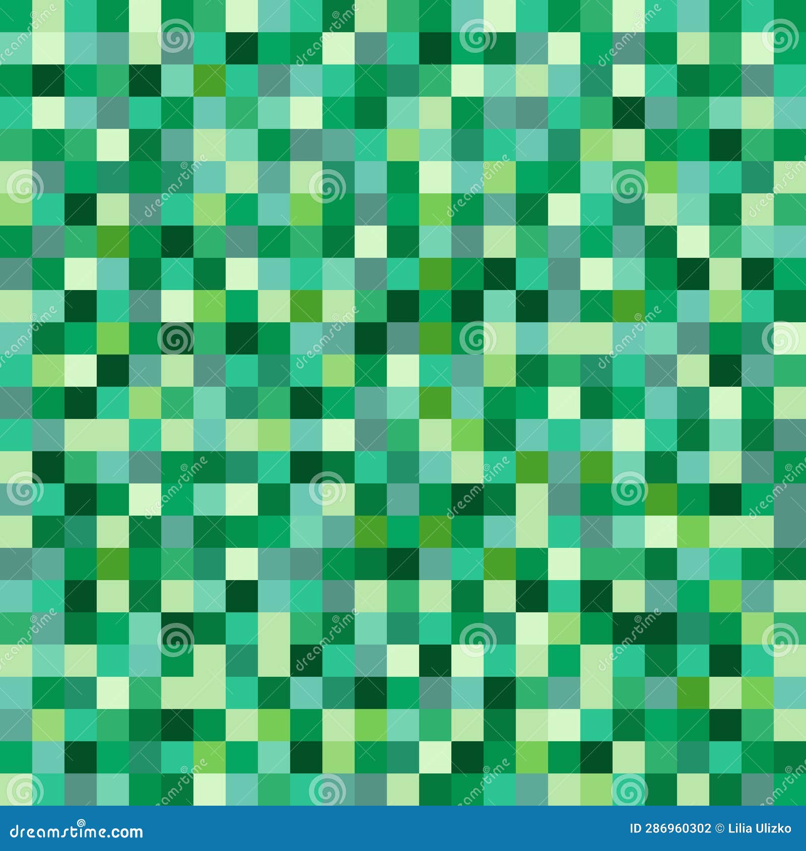 Vector Seamless Pixelated Texture in Green Colors. Stock Illustration ...
