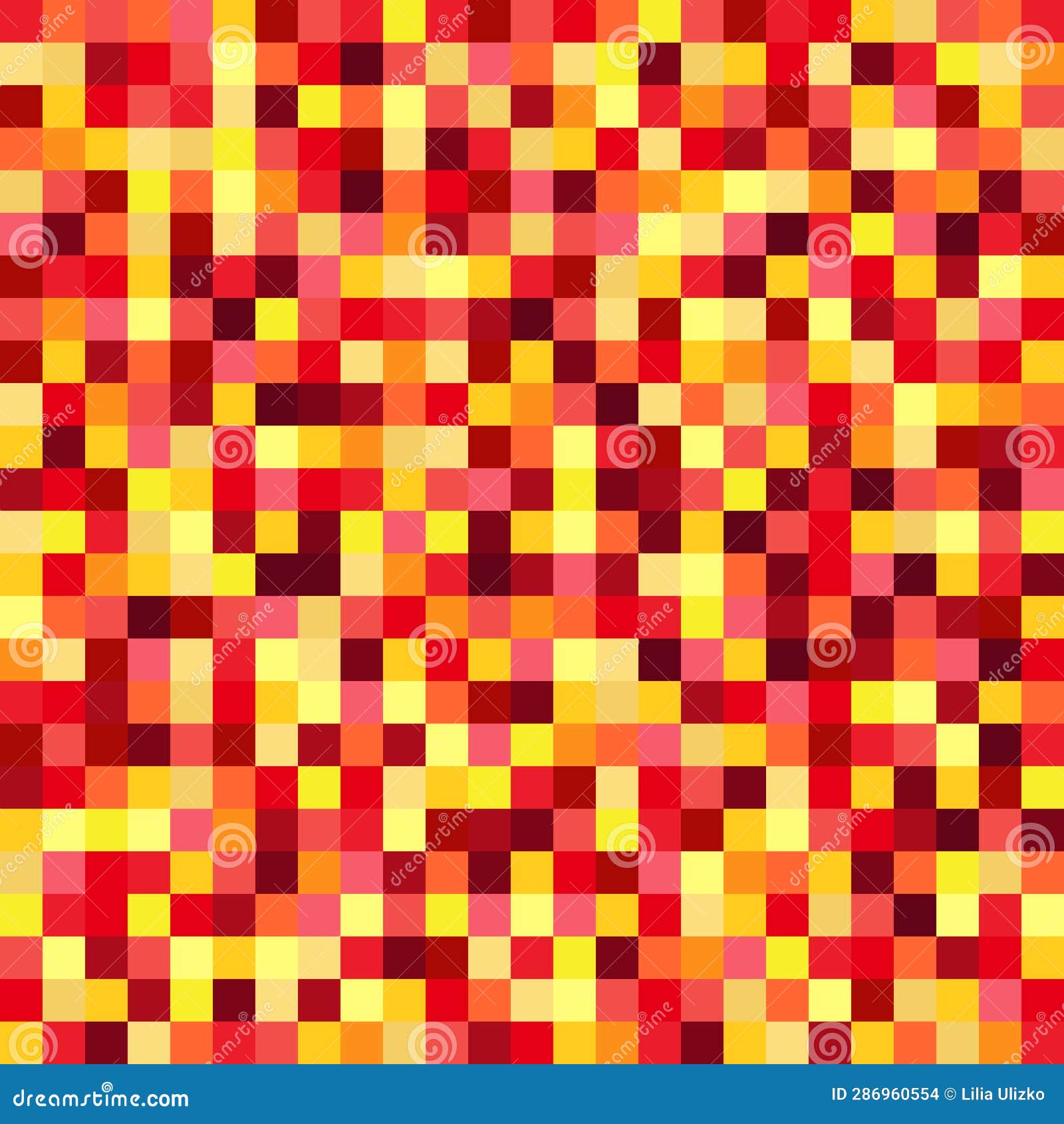 Vector Seamless Pixelated Texture in Red and Orange Colors. Stock ...