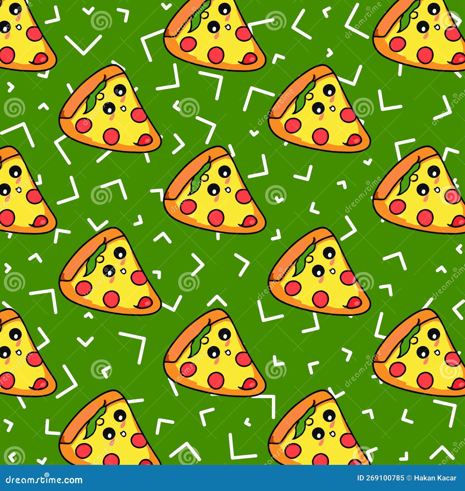 Vector Seamless Pizza Pattern Stock Vector - Illustration of restaurant ...