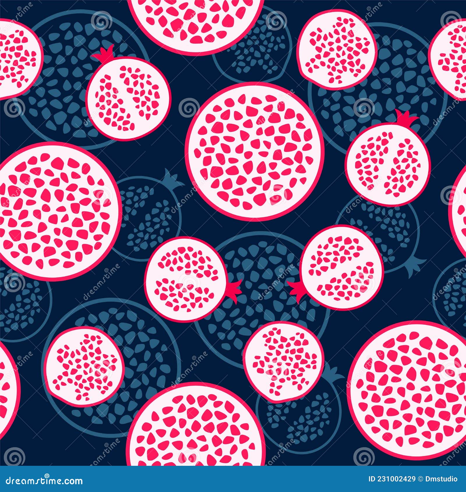 Seamless Pomegranate Pattern Vector Illustration | CartoonDealer.com ...