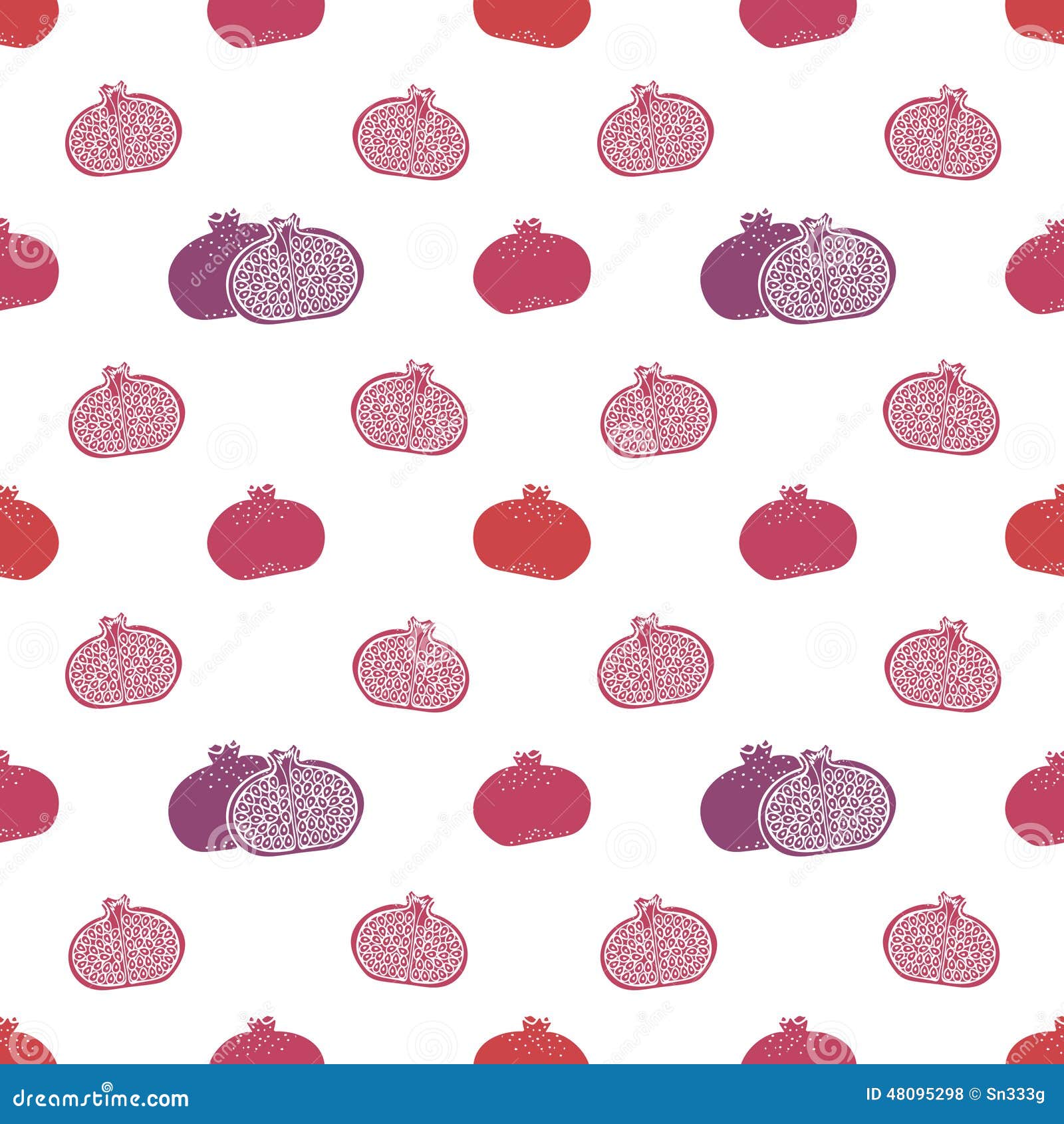 Vector Seamless Pomegranates Pattern Stock Vector - Illustration of ...