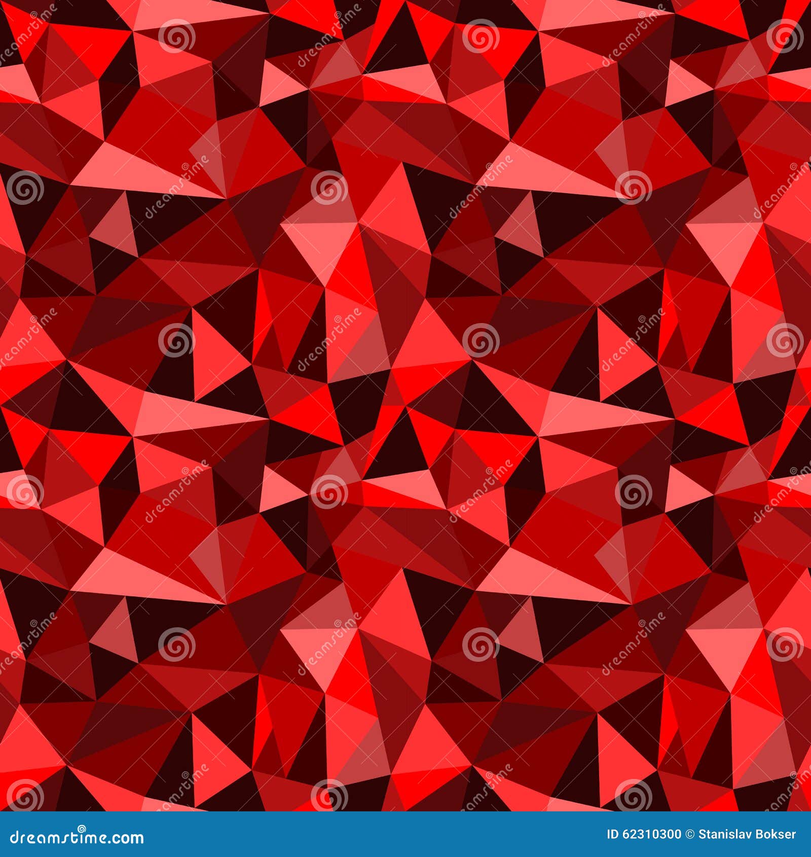 Vector Seamless Red Abstract Geometric Rumpled Triangular Graphic
