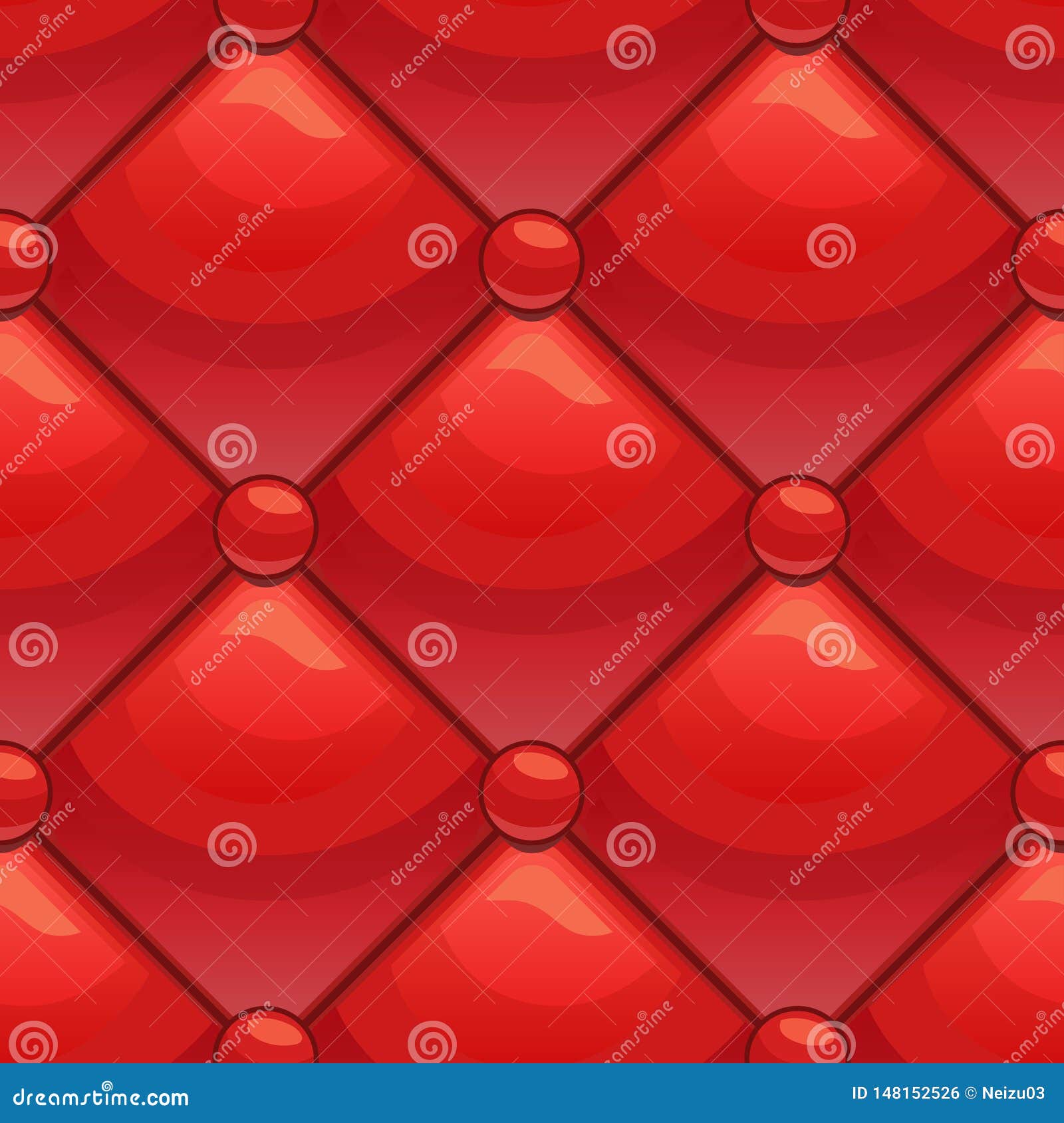 Quilted Pattern Red Leather Upholstery Royalty Free Vector