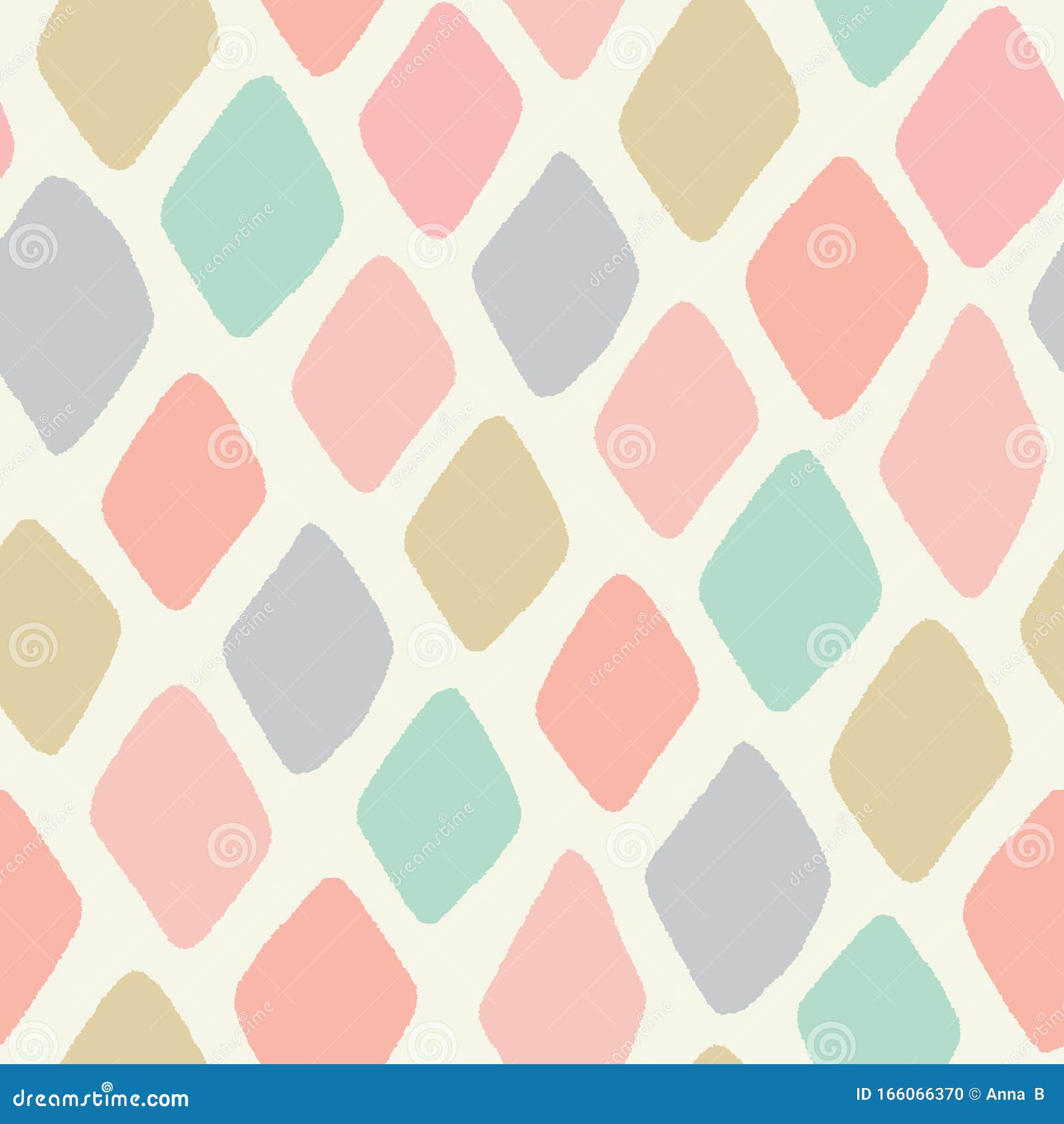 Vector Seamless Repeat Design of Hand Drawn Pastel Diamond Shapes ...