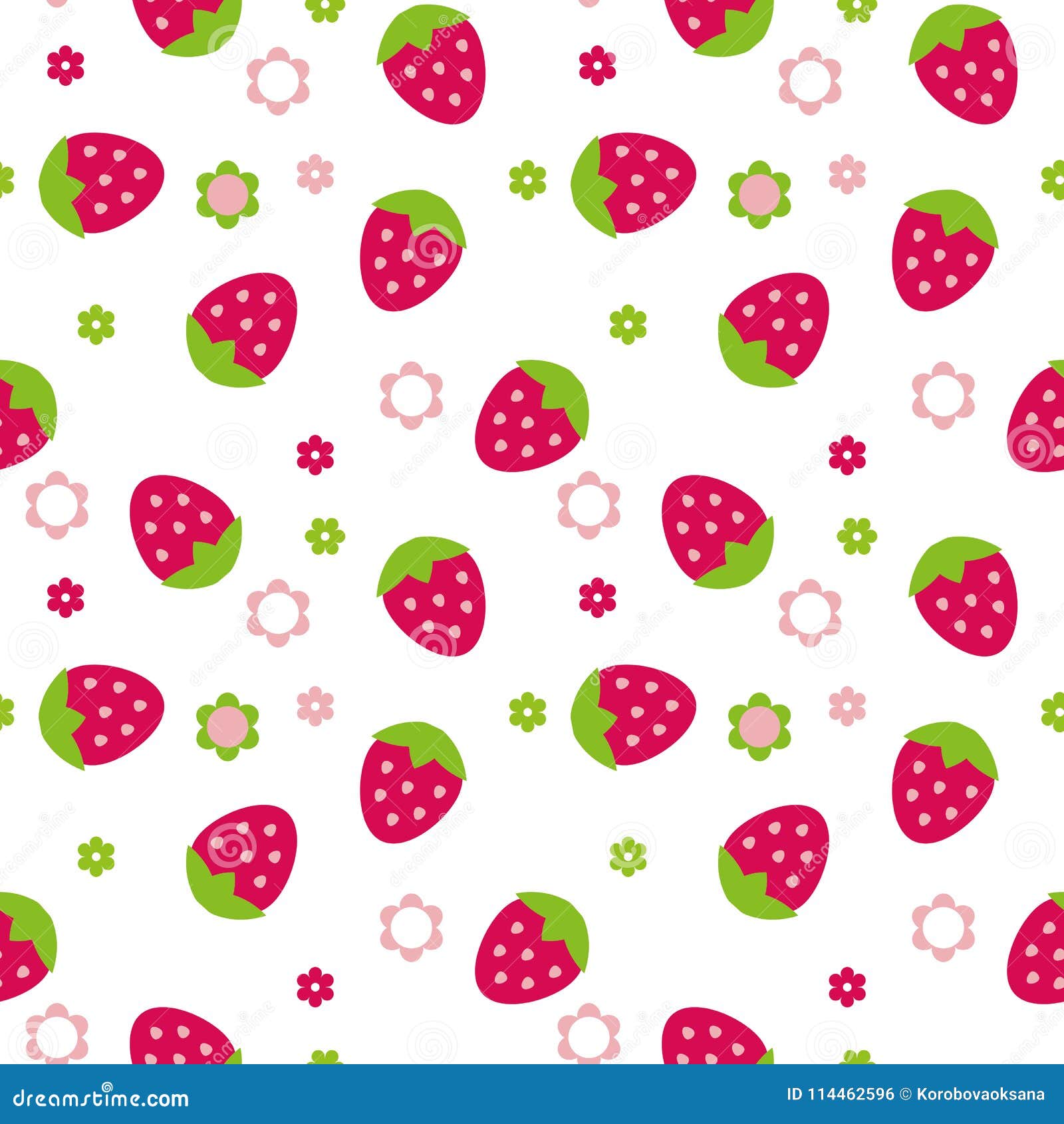 Seamless Repeating Illustration Children`s Pattern Strawberry and ...