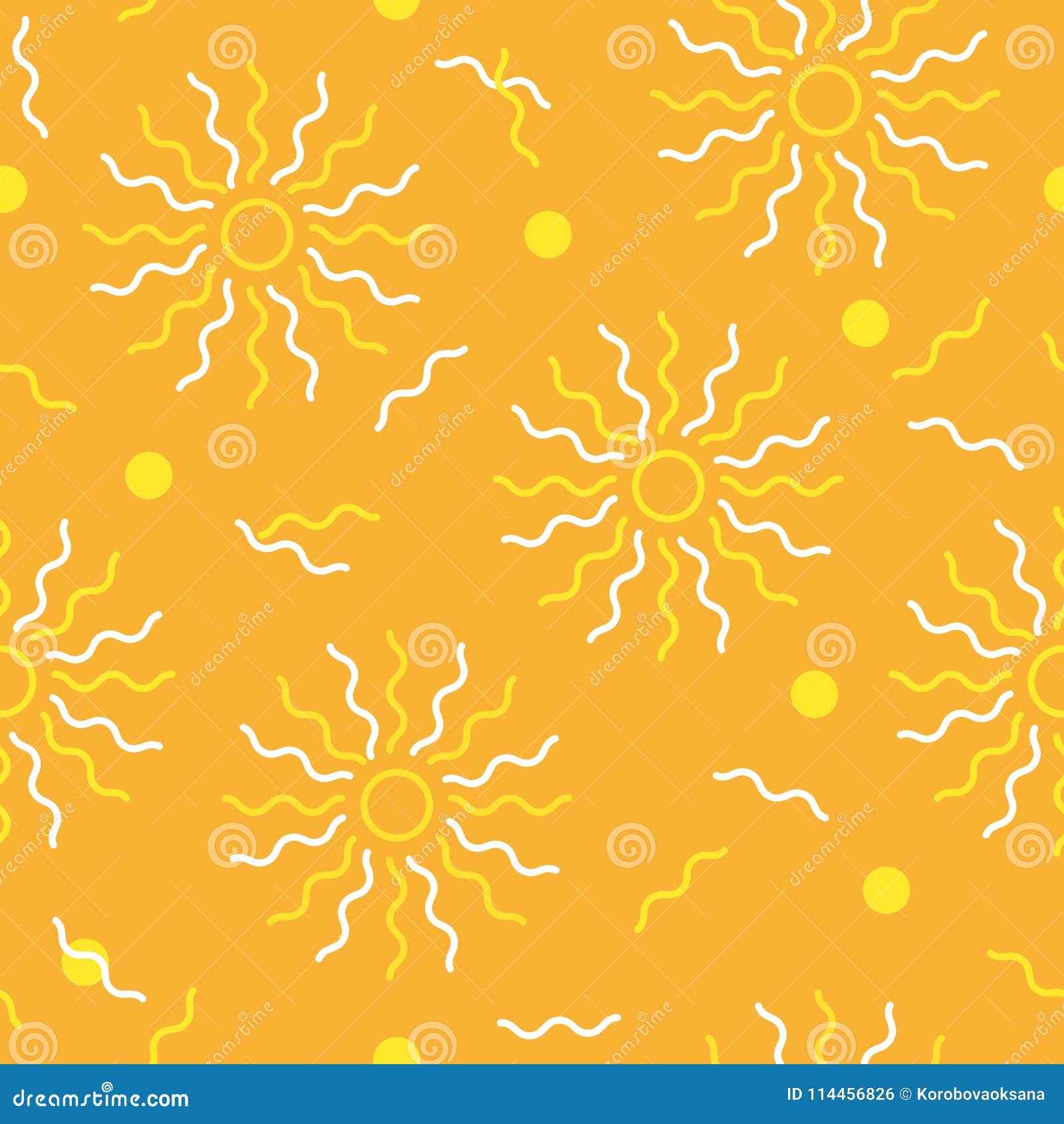 Seamless Repeating Illustration Children`s Pattern of the Sun Stock ...