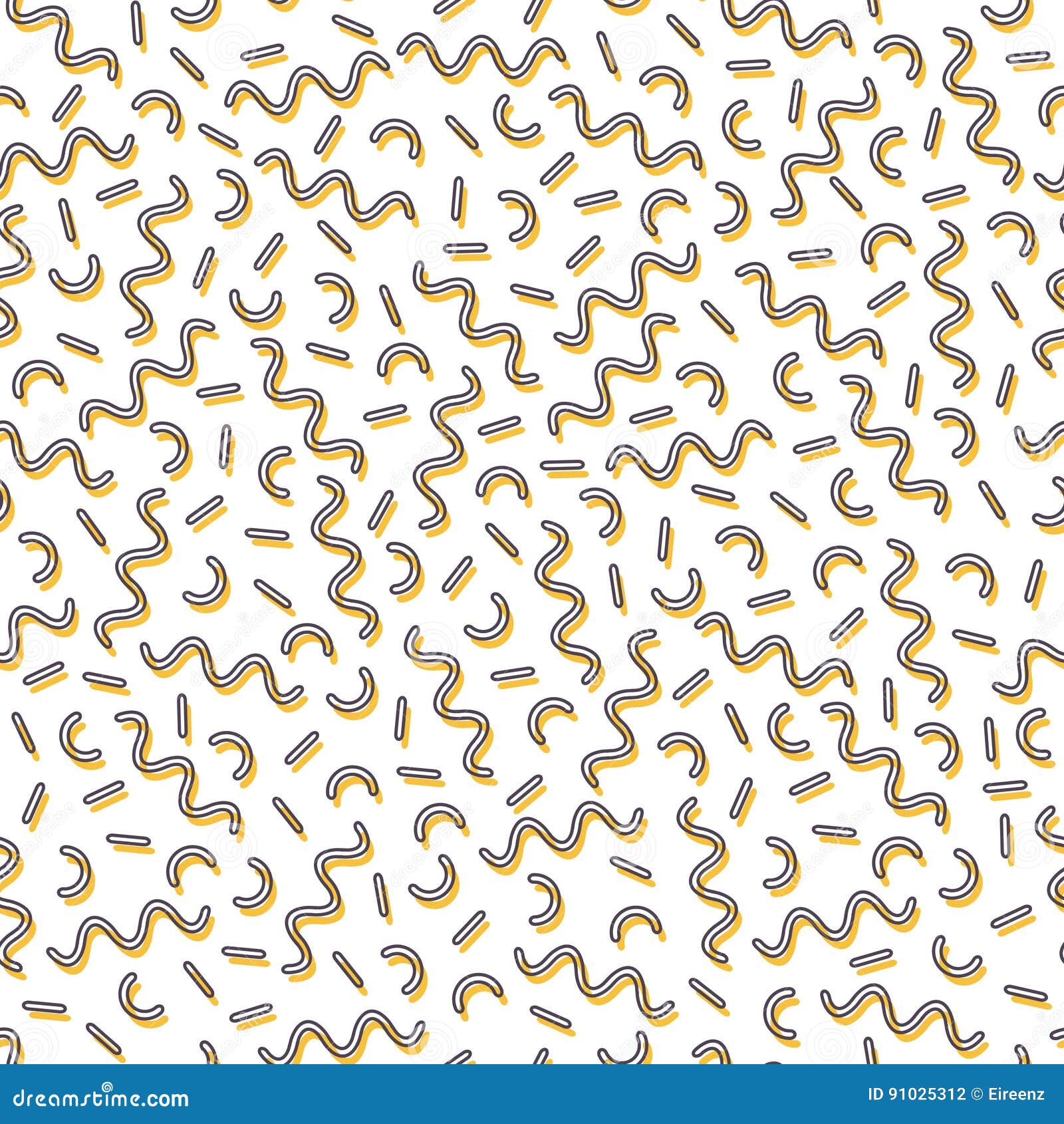 Vector Seamless Retro Comic Memphis Pattern with Geometric Elements ...