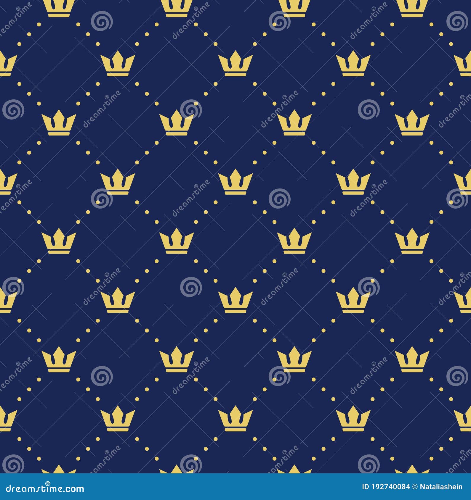 Vector Seamless Retro Pattern, with Crowns. Can Be Used for Wallpaper ...