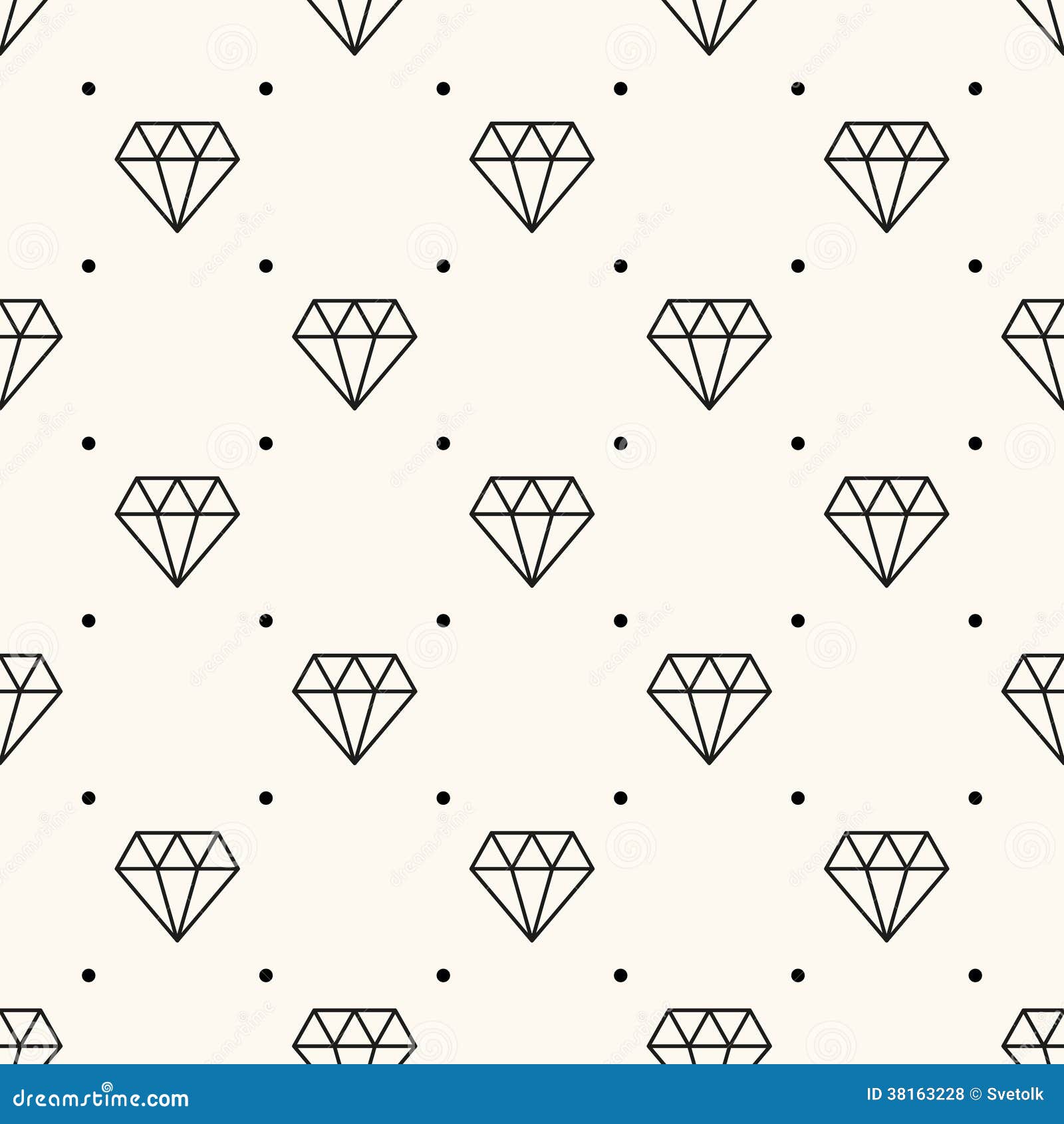 Vector Seamless Retro Pattern, with Diamonds. Stock Vector ...