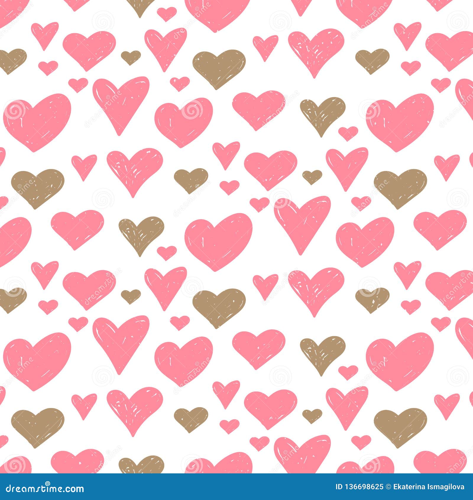 Vector Seamless Retro Pattern, Polka Dot with Hearts. Can Be Used for ...