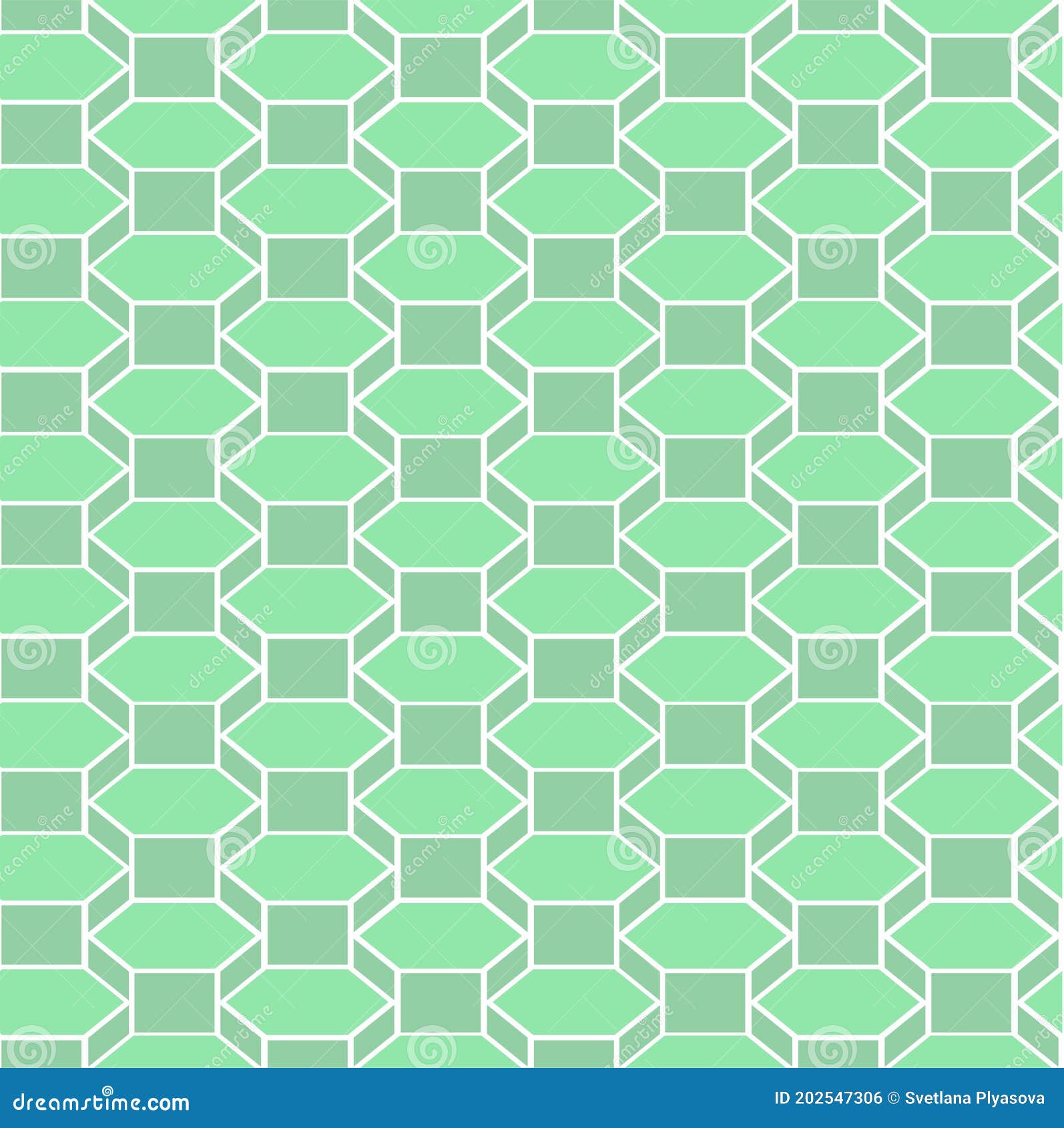 Vector Seamless Rhombus Geometric Pattern. Green Color Stock Vector ...