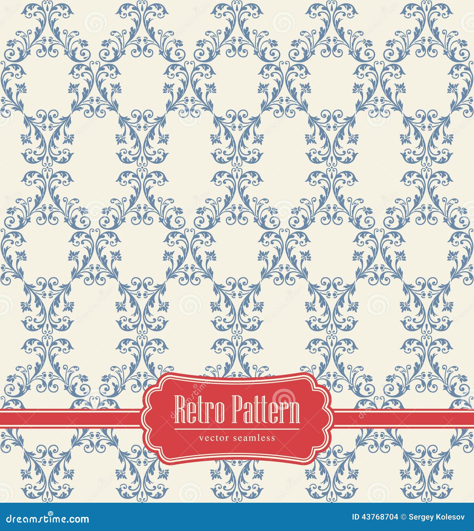 Vector Seamless Rich Background in Renaissance Style. Floral Pat Stock ...