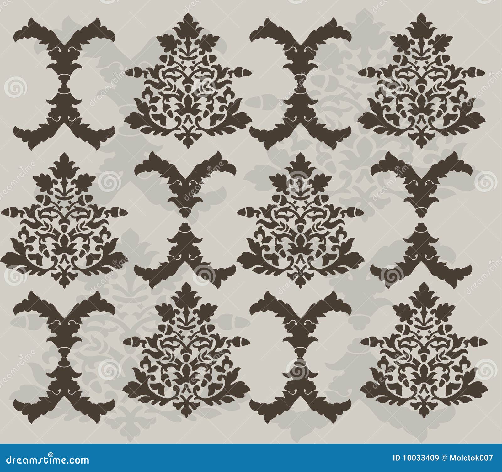 Vector. Seamless Rococo Pattern Stock Vector - Illustration of ...