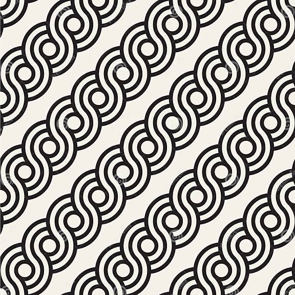 Vector Seamless Rounded Interlacing Lines Pattern. Modern Stylish Abstract Texture Stock Vector ...