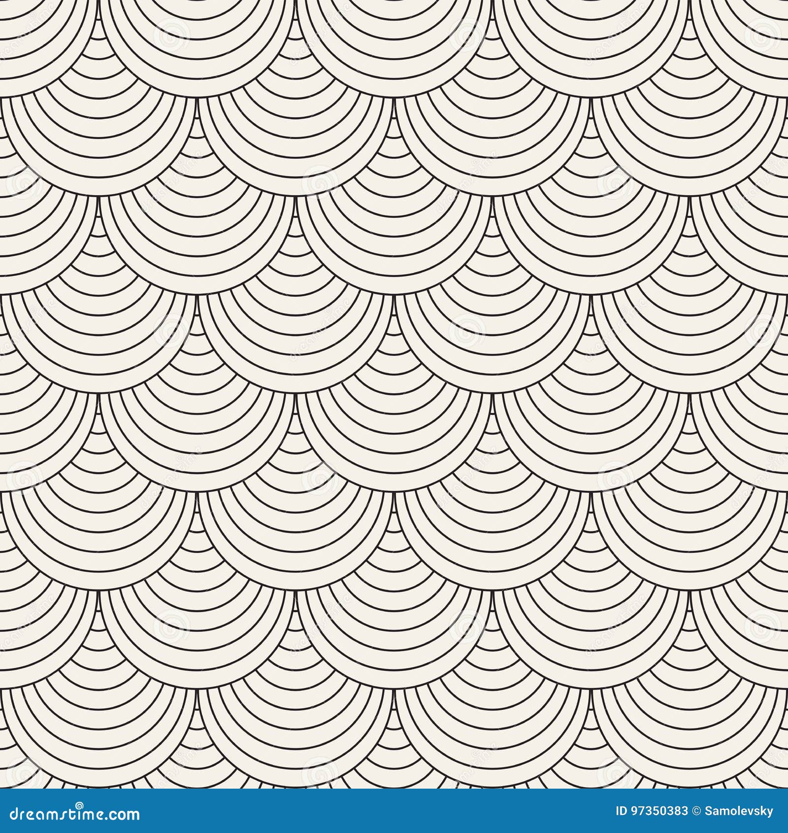 Vector Seamless Rounded Lines Pattern. Abstract Geometric Background ...