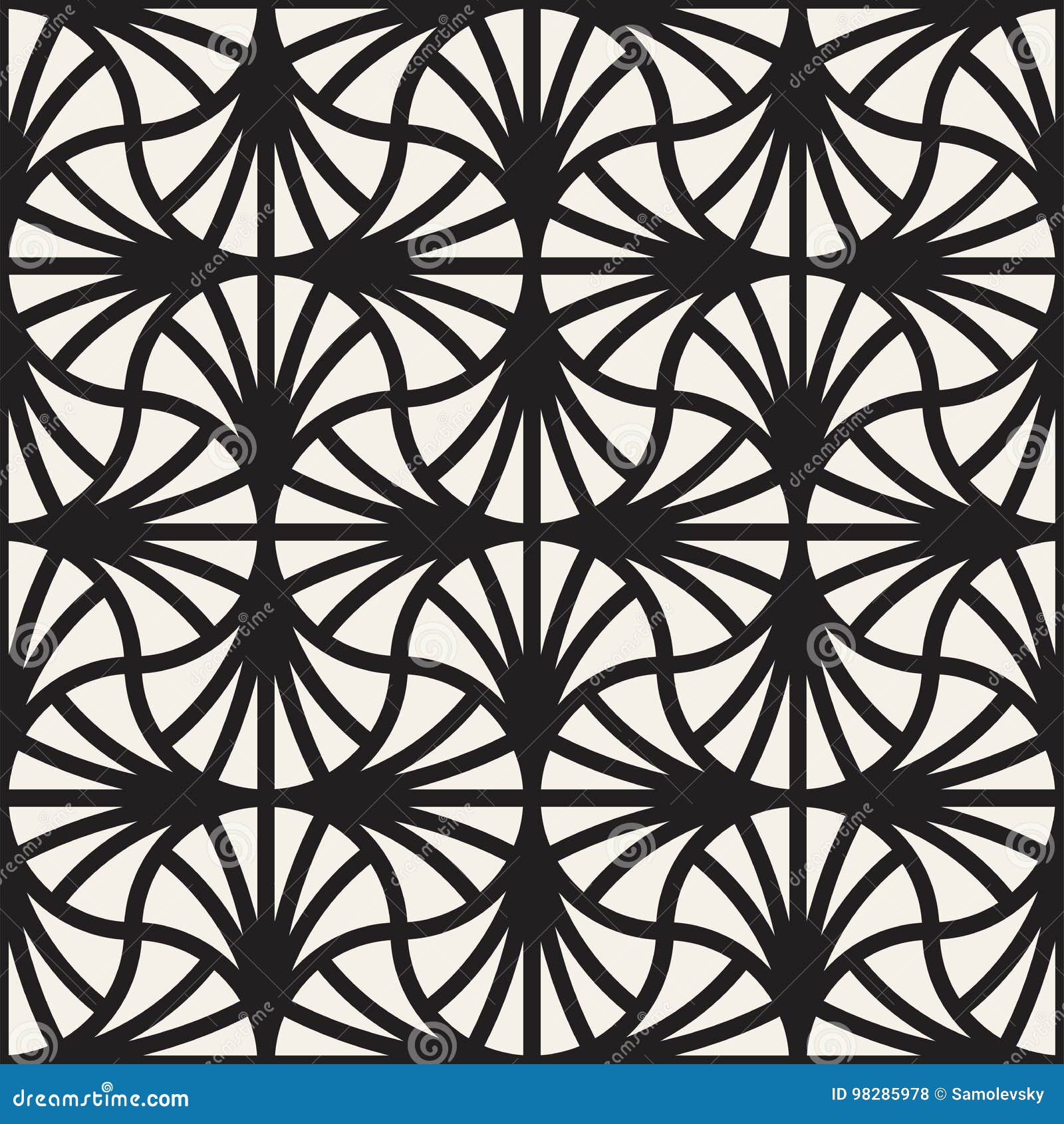 Vector Seamless Rounded Lines Pattern. Stock Vector - Illustration of ...