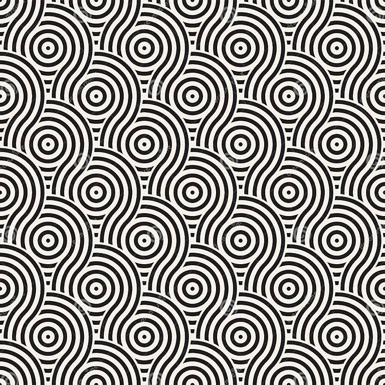 Vector Seamless Rounded Lines Texture. Modern Geometric Circular Shape ...