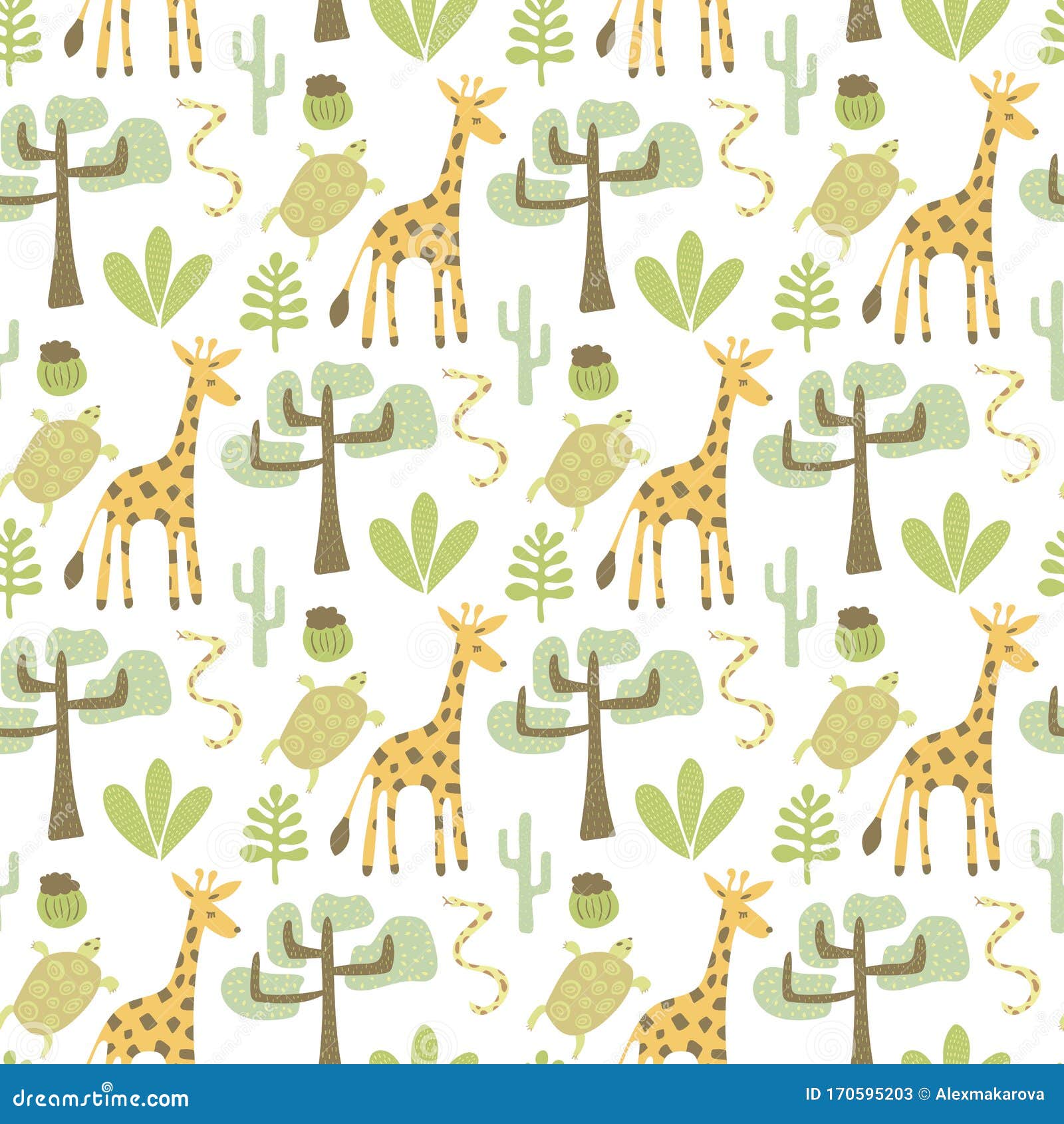 Vector Seamless Safari Pattern Stock Vector - Illustration of nursery ...