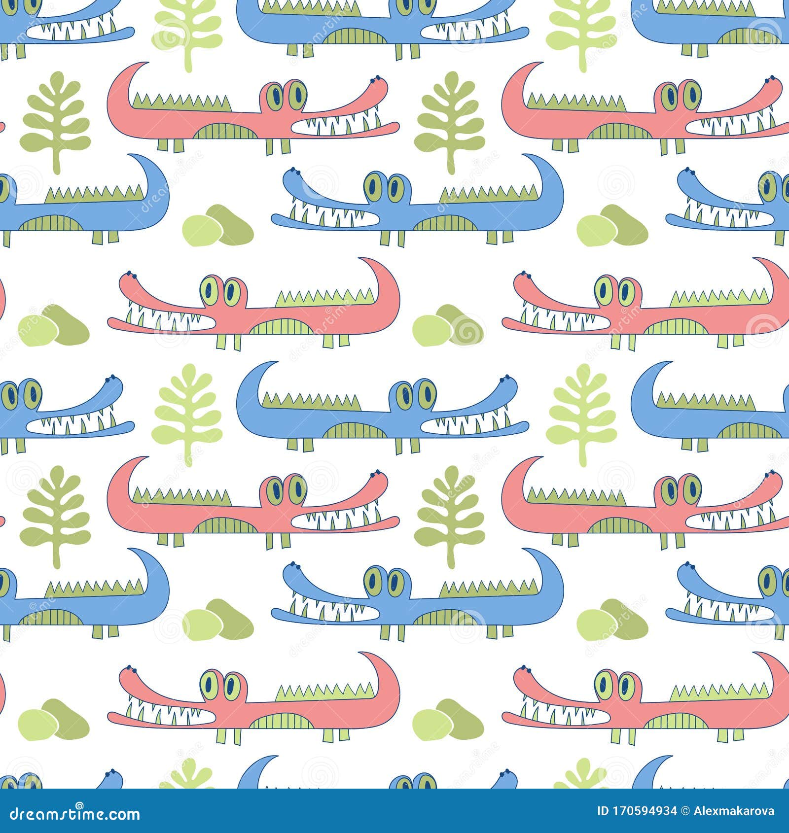 Vector Seamless Savannah Pattern Stock Vector - Illustration of blue ...