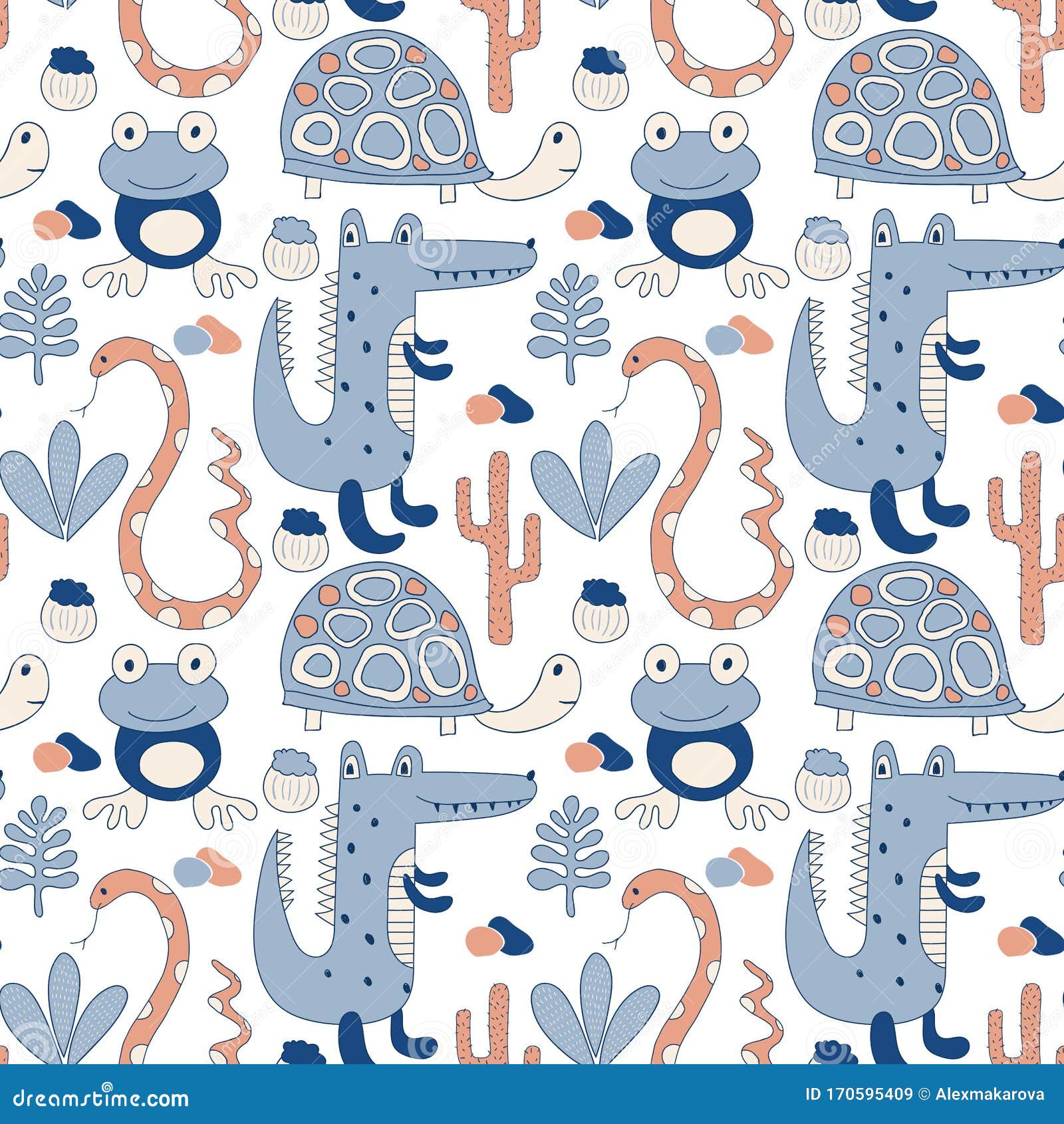 Vector Seamless Savannah Pattern Stock Vector - Illustration of style ...