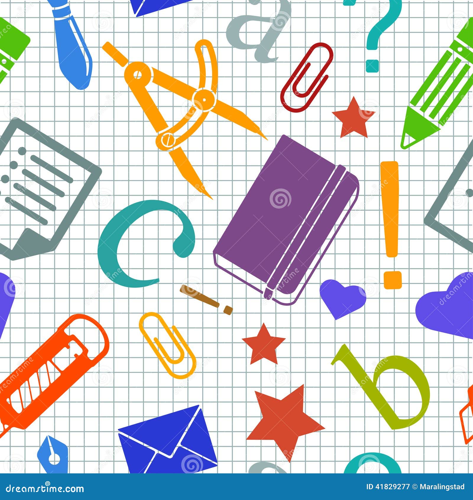 Vector Seamless School Pattern Stock Vector - Illustration of design ...