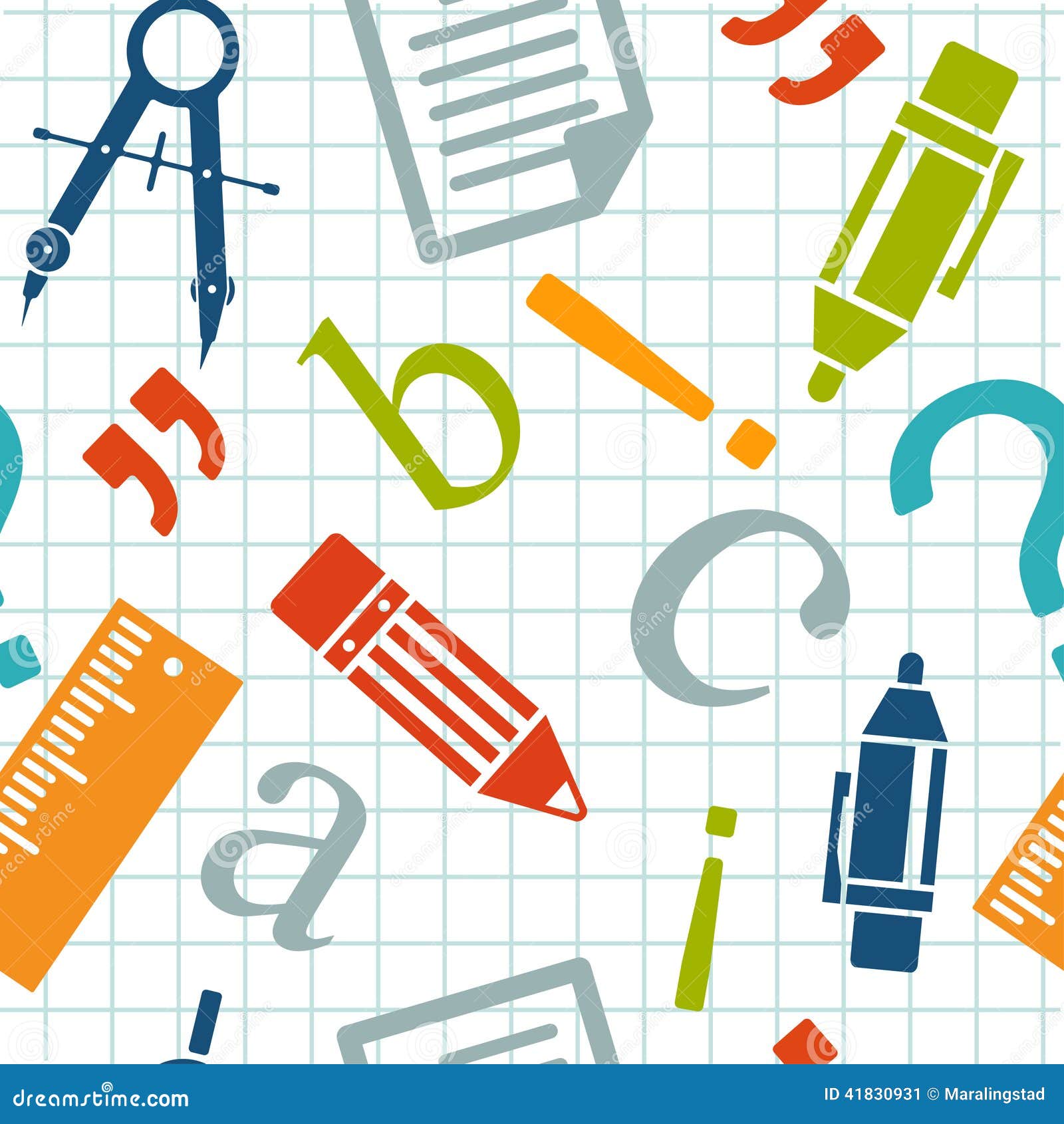 Vector Seamless School Pattern Stock Vector - Illustration of dark ...