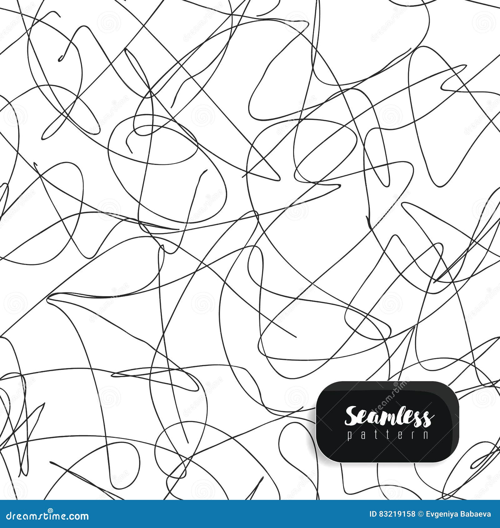 Vector Seamless Scribble Pattern, Made of Lines. Stock Vector ...