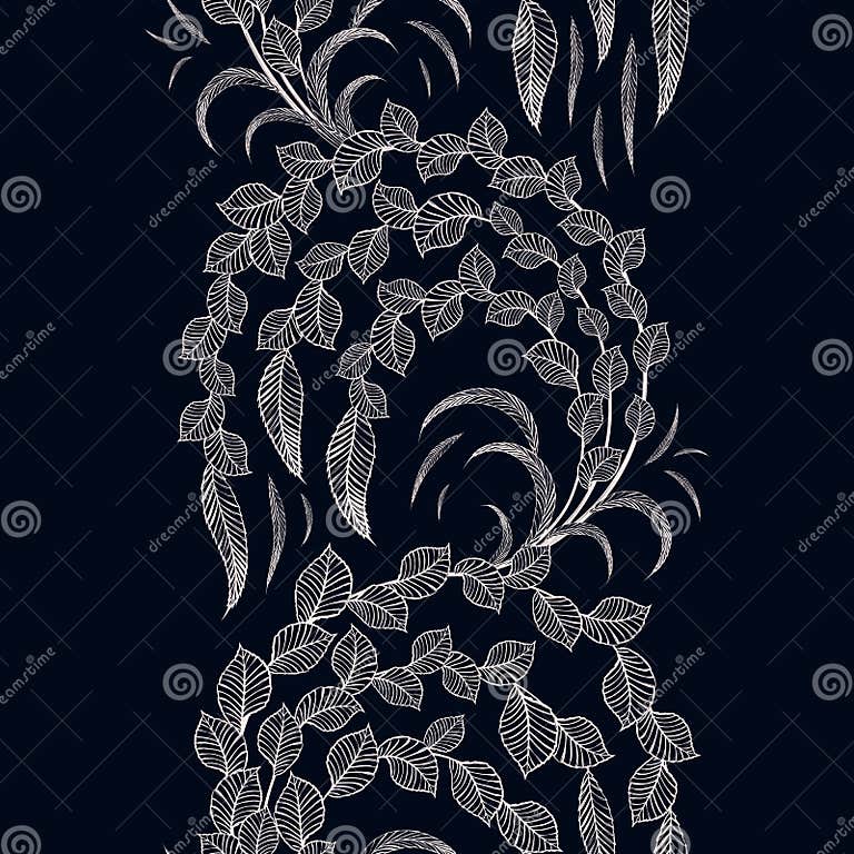 Vector Seamless Scrollwork Pattern with Stylized Tree Branches F Stock ...