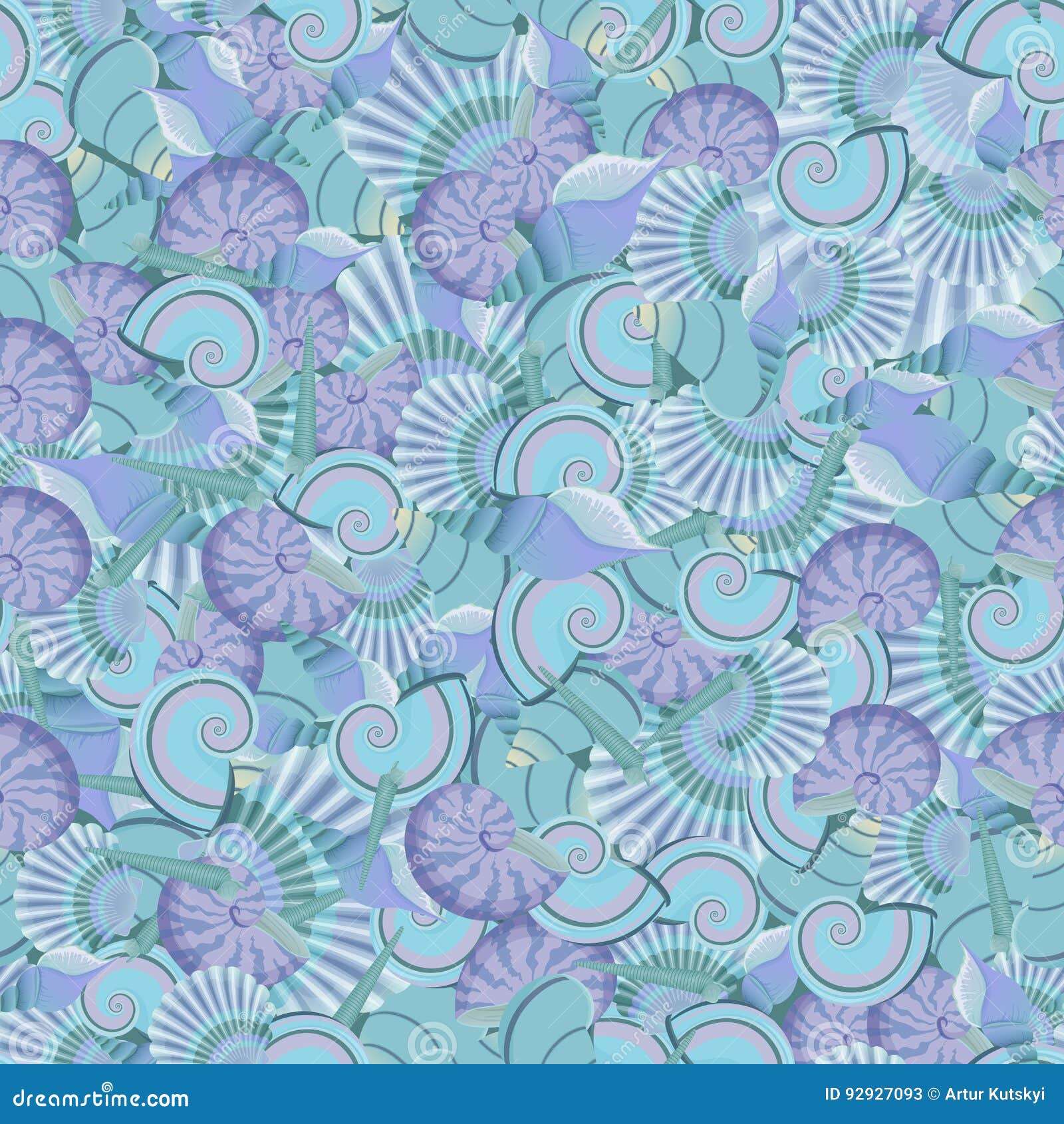 Shells Pattern Cartoon Vector | CartoonDealer.com #48729379
