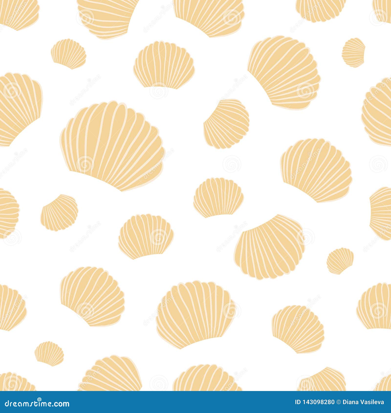 Vector Seamless of Seashells on White Background Stock Vector ...