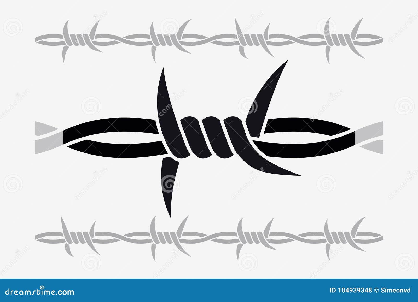 Vector Seamless Silhouette of Barbed Wire Stock Vector - Illustration ...