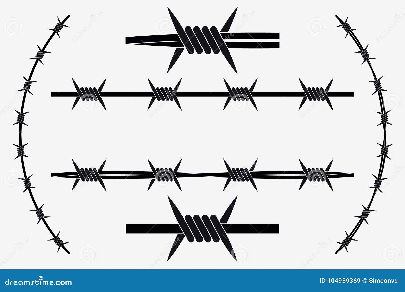 Vector Seamless Silhouette of Barbed Wire Stock Vector - Illustration ...