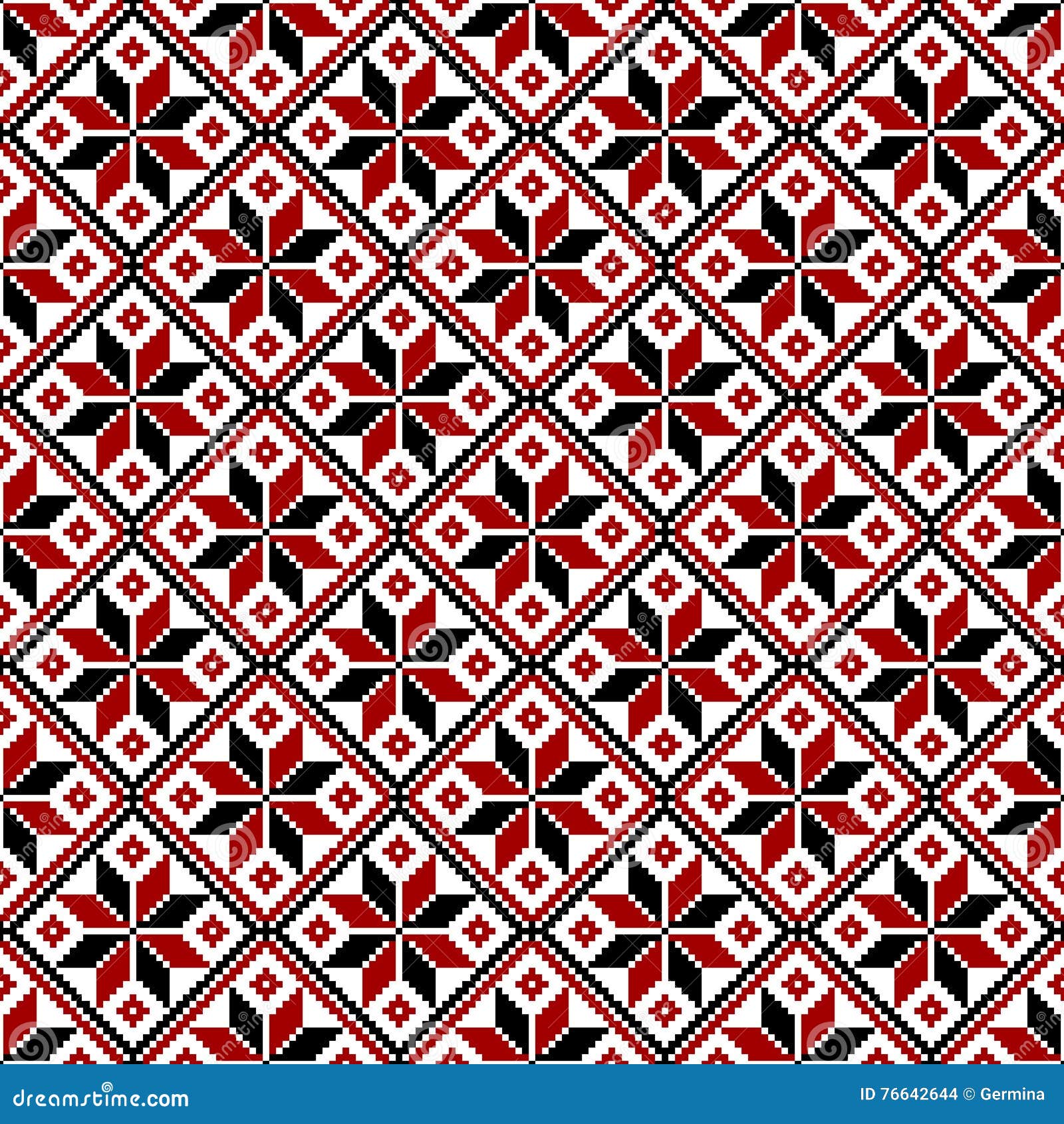 Seamless Slavic Folk Art Embroidery Pattern Vector Illustration ...