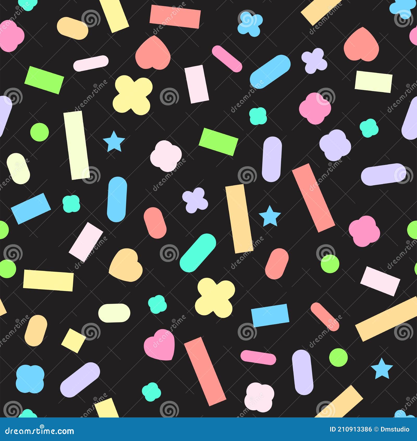 Vector Seamless Sprinkles Pattern Stock Vector - Illustration of ...