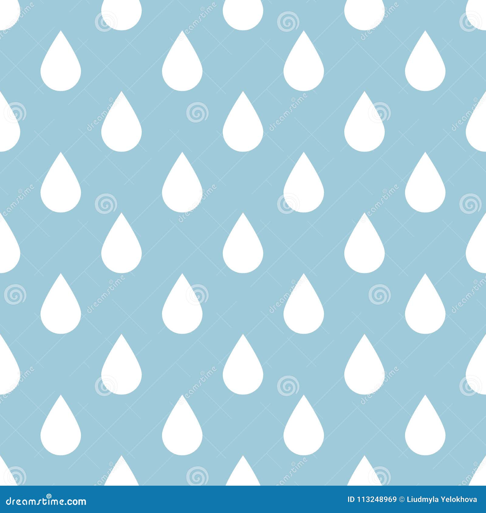Vector Seamless Square Pattern with Rain Drops Stock Illustration ...